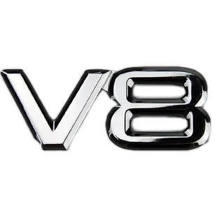 2 PCS Metal 3D V8 Engine Displacement Car Badge V8 Emblem Logo Sticker ...