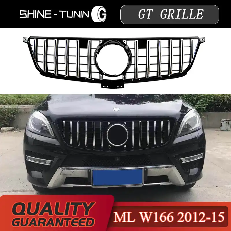 ML 클래스 W166 그릴에 적합한 다이아몬드 그릴 ML 클래스 2012 14 용 전면 그릴 ML300 ML320 ML350 ...