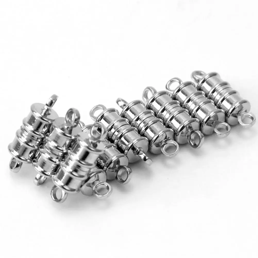 10 Sets Silver Tone Metal Strong Magnetic Clasps Connectors for ...