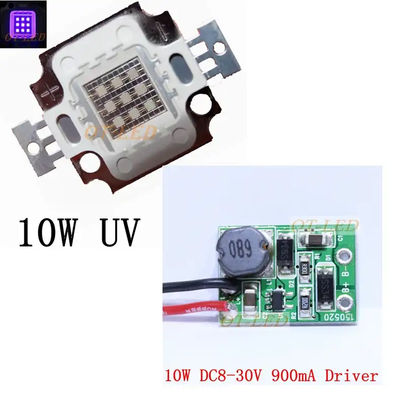 10 w uv led 자외선 365nm 375nm 385nm 395nm 410nm 420nm 높은 전원 led 램프 빛 + 10 ...