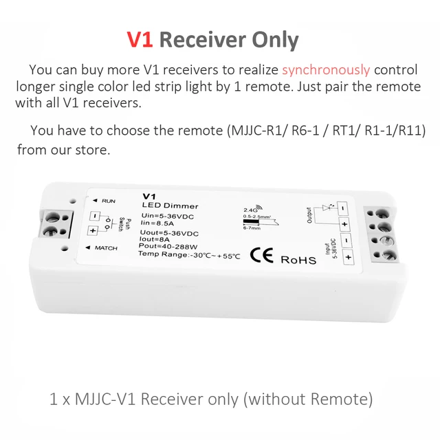 LED Dimmer Switch 12V 24V PWM 2.4G LED Touch RF Wireless Remote 5V 36V ...