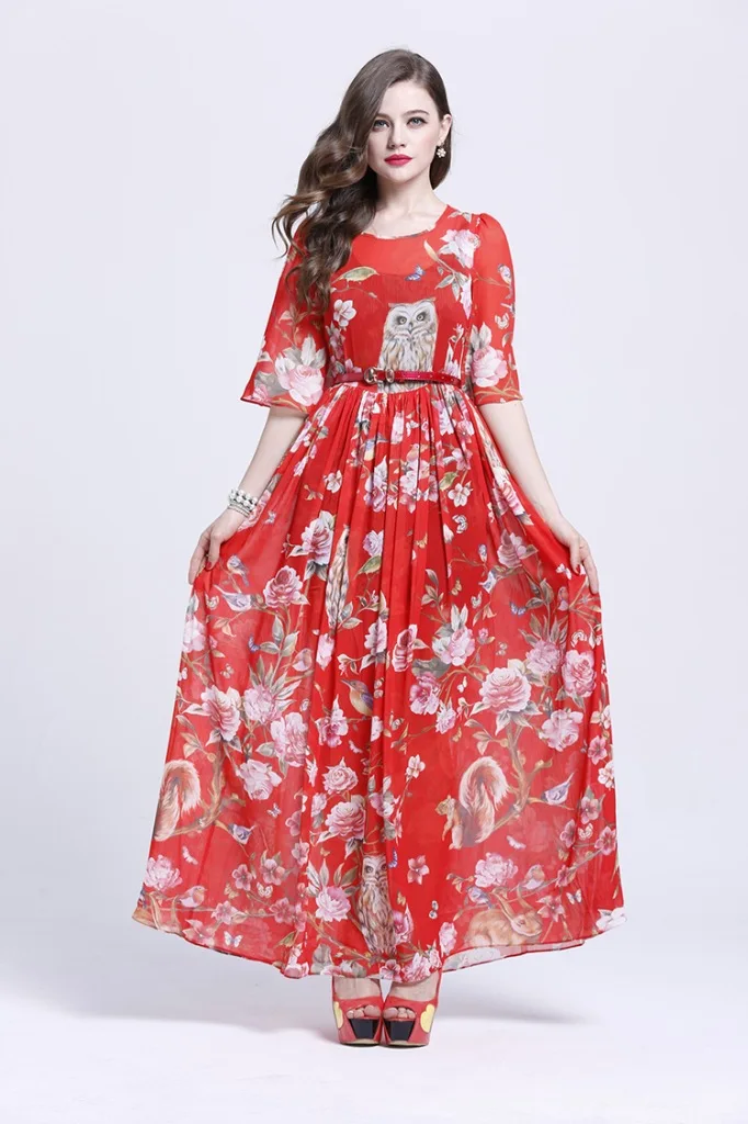 High Quality New 2017 Fashion Designer Runway Maxi Dress Cotton ...