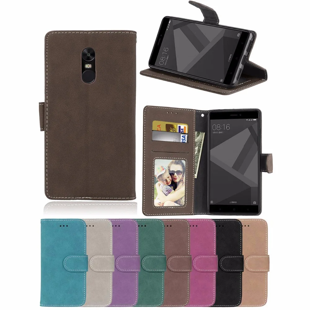 Matte Luxury Leather Case For Xiaomi Redmi Note 4X Retro Phone case ...