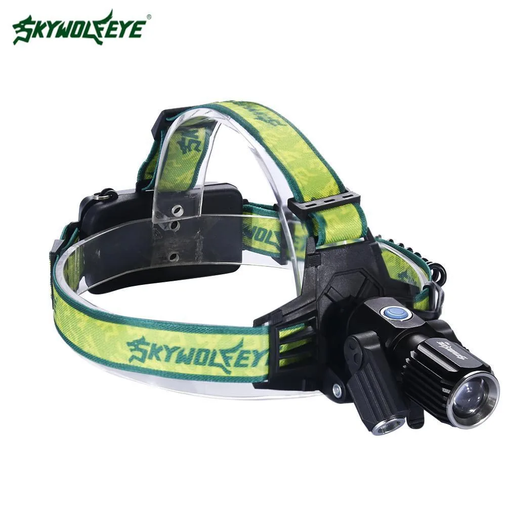 SKYWOLFEYE 30000 LM 3 T6 LED Headlight 2X18650 Flashlight Torch Lamp ...