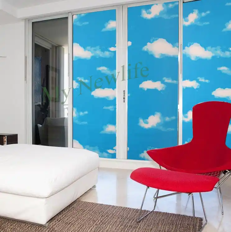 sky and cloud frosted glass window film parlor bedroom bathroom privacy ...