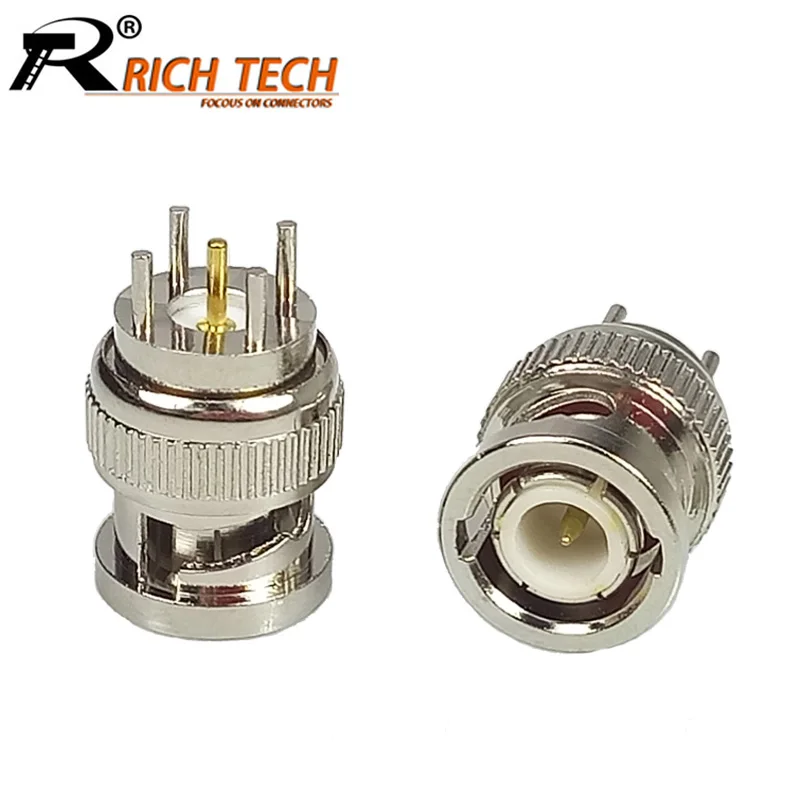 100pcs-pcs-BNC-Male-Plug-4-PIN-Panel-Mount-Coaxial-Adapter-BNC-Panel ...