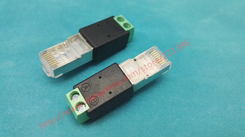 10pcs free shipping RJ45 to Screw Terminal Adaptor RJ45 Male to 2 Pin ...