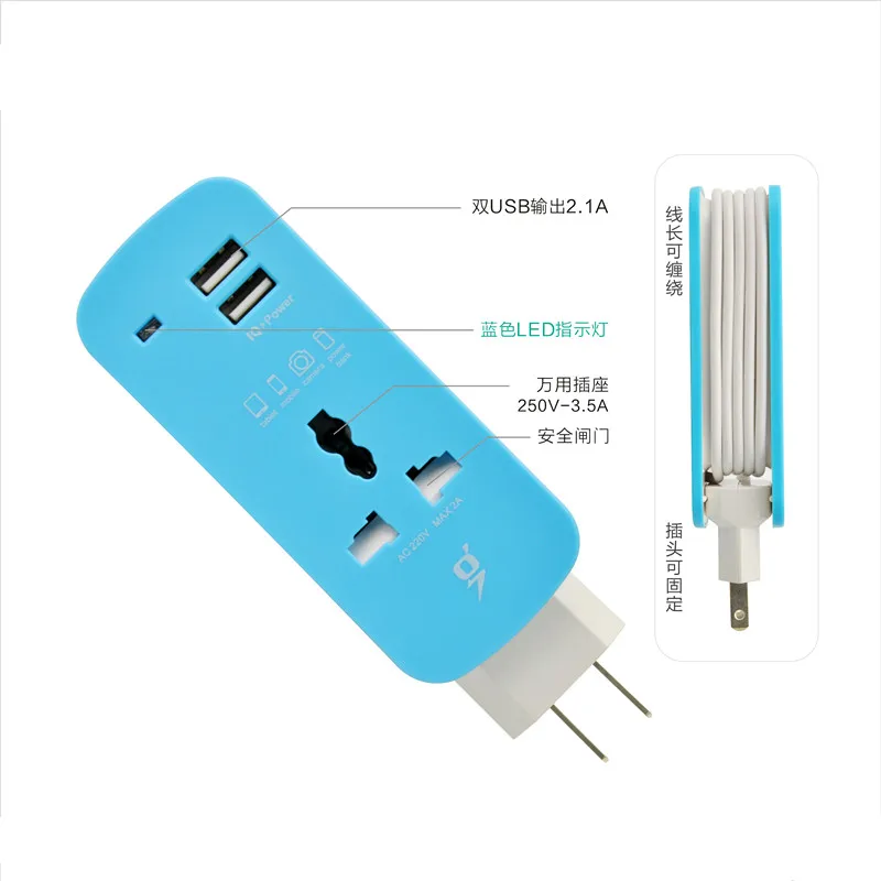 EU Power Strip With USB Portable Extension Socket US UK European Plug 1 ...