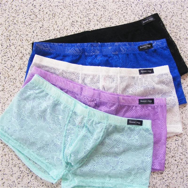 Howe Ray – Boxer en dentelle pour homme, sous vêtement Transparent ...