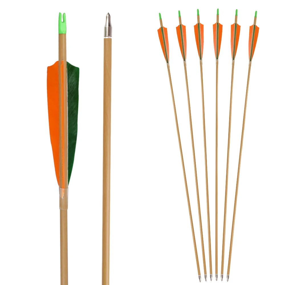 6Pcs Archery Complete Arrows 30 inch Wood Camo Color Pure Carbon Shaft ...