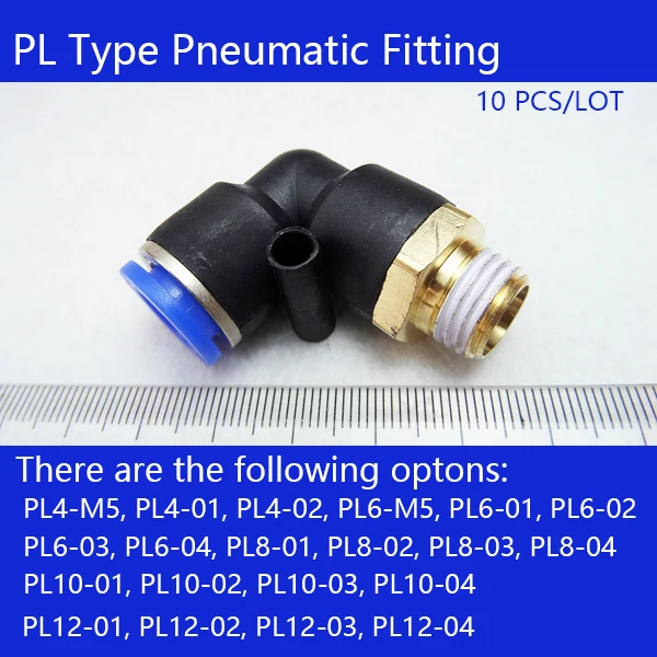 Pneumatic Quick Connect Fittings | Pl4 M5 Pneumatic Elbow Fitting ...