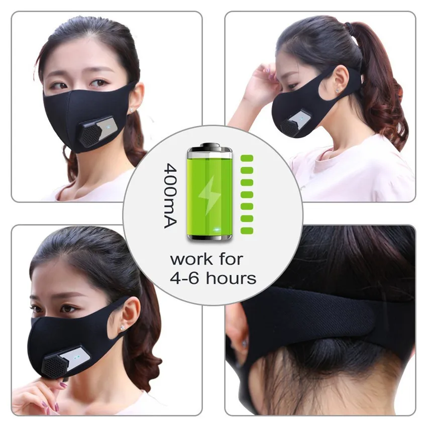 Outdoor Fresh Air Smart Electric Mask Health Air Purifying Sport Run ...
