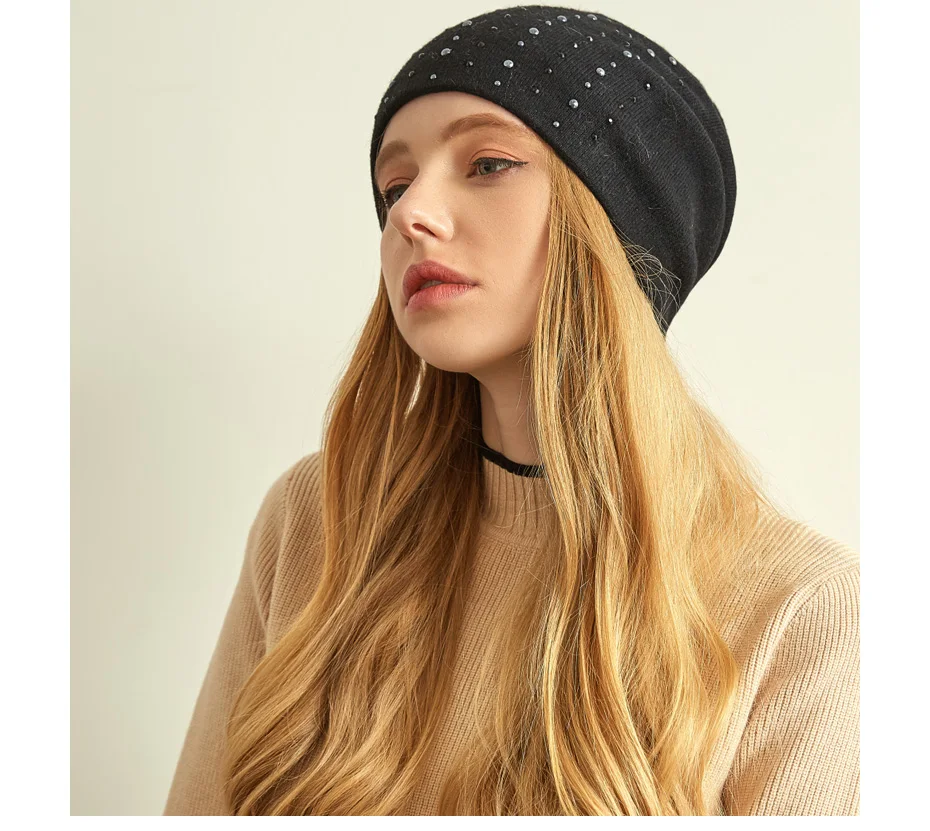 VIANOSI, зимние шерстяные женские шапки, теплые вязаные брендовые ...