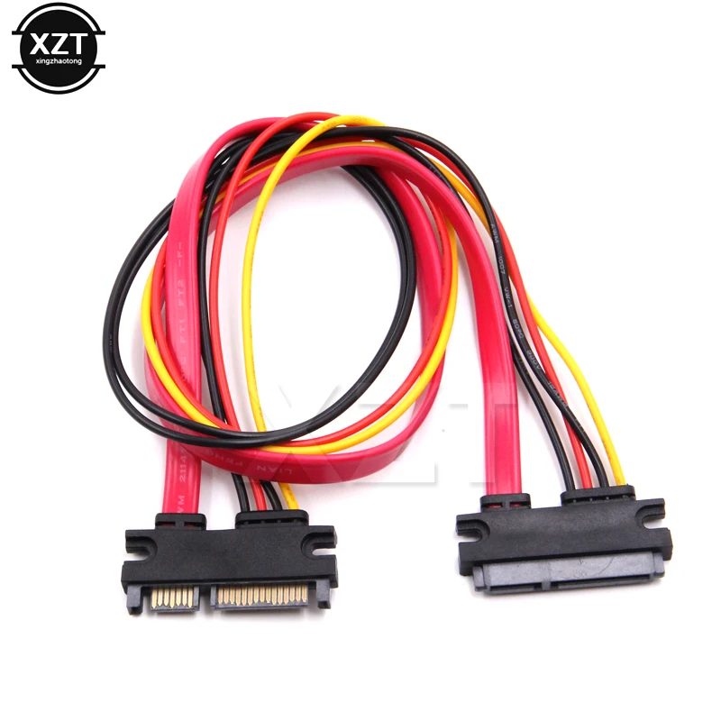 45cm 22Pin SATA Cable Male to Female 7+15 Pin Serial ATA SATA Data ...