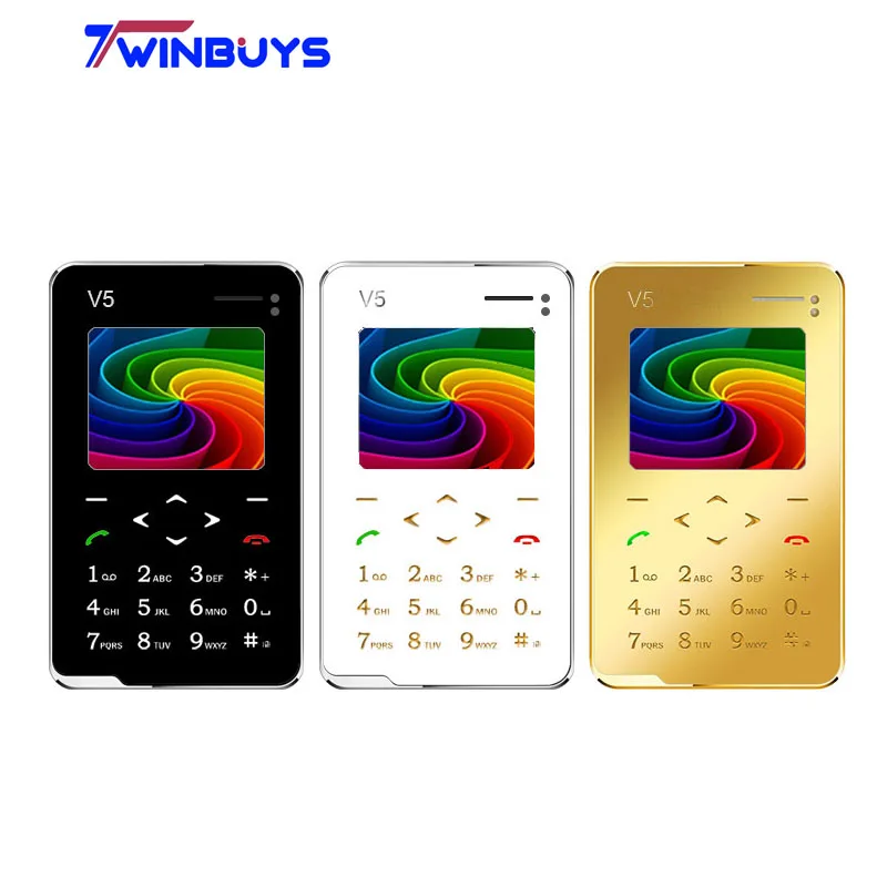 Aiek V5 Mini music mobile phone 1.8' Ultra Thin touch keyboard card ...