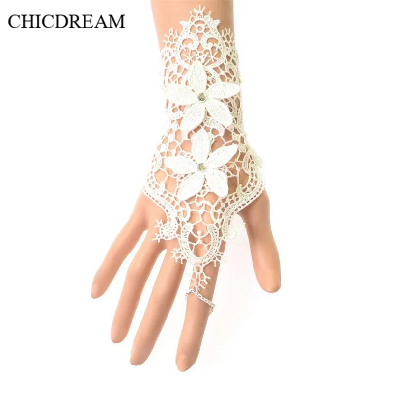 CHICDREAM White Bride Wedding Lace Bracelet Princess Glove Wrist Bridal ...