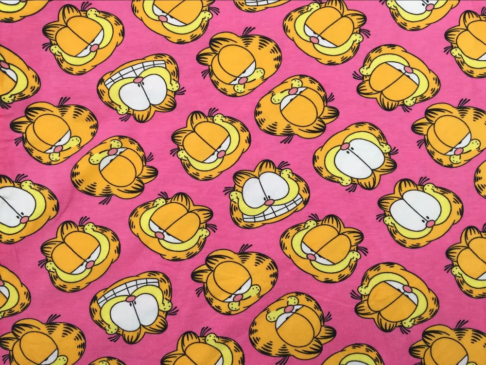 100 * 170cm Elasticities Garfield Lycra Knit Cotton Fabric Tailoring ...
