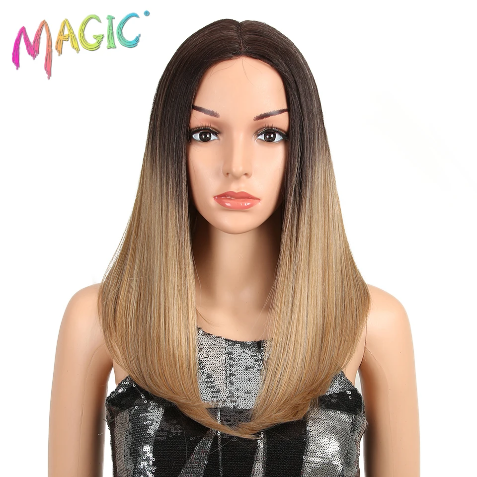 MAGIC Ombre Color Straight Hair 18"Inch Lace Front Wig For Black Women ...