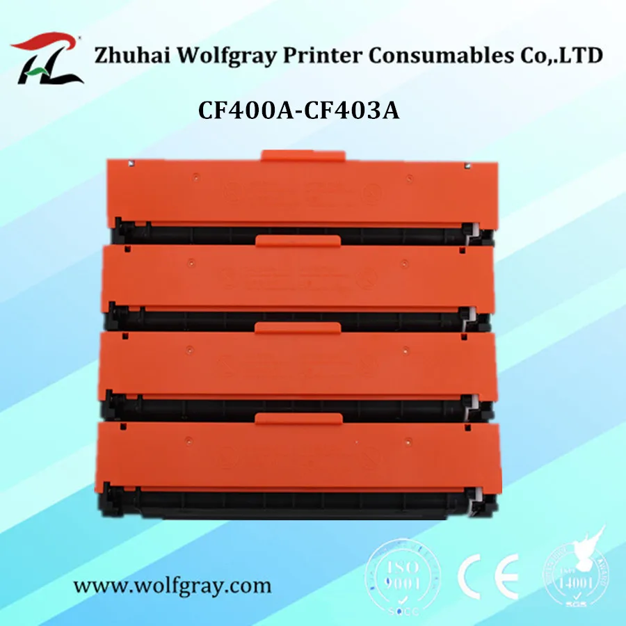 YI LE CAI 호환 토너 카트리지 CF400 400A CF400A CF401A CF201A 201A, HP 컬러 레이저젯 ...