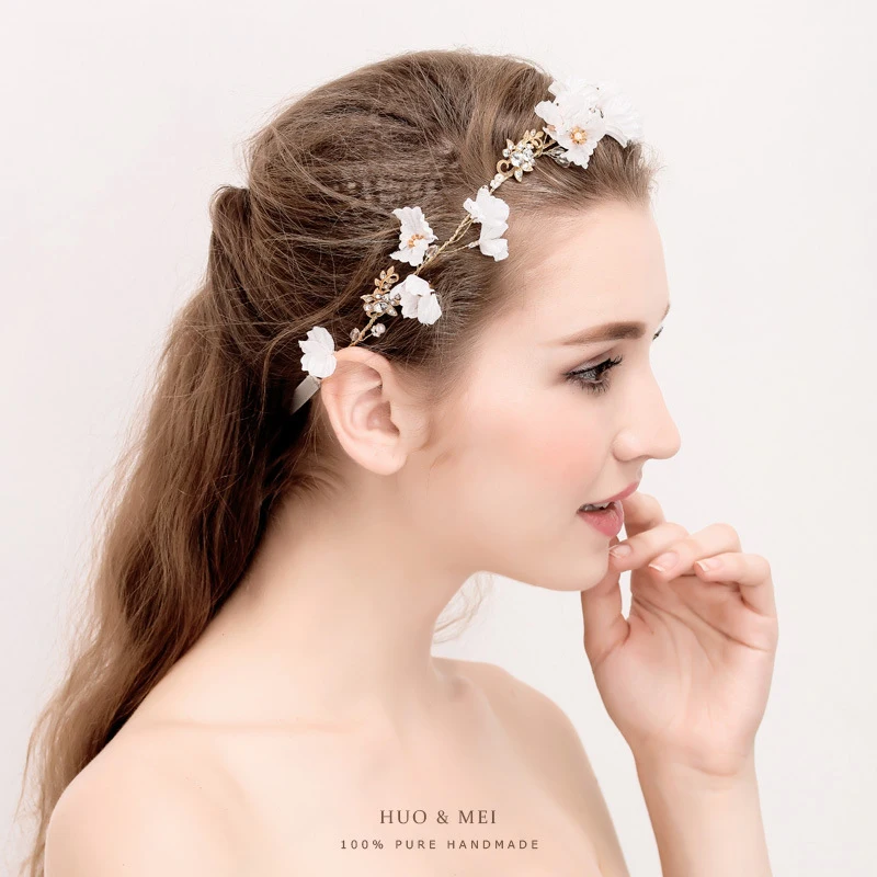 Romantic Flowers Headbands Boho Bridal Wedding Hairbands Headpieces ...