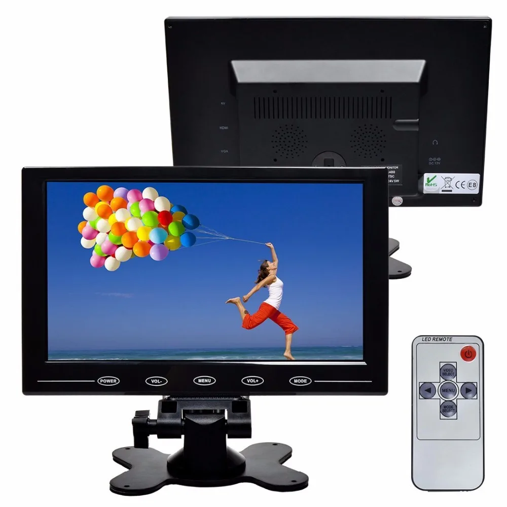 9 Inch Ultra Thin HD TFT Car Monitor Display Screen 1024*600 for PC ...