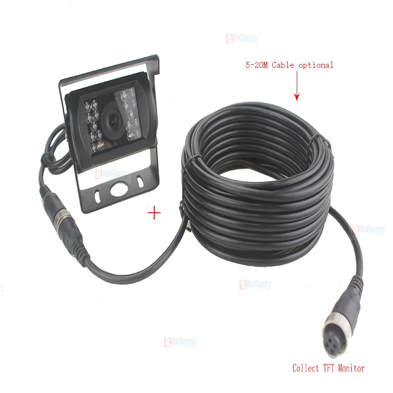 4 Pin Bus Trailer CCD 18 LED IR Night Vision Car Rear View Reverse ...