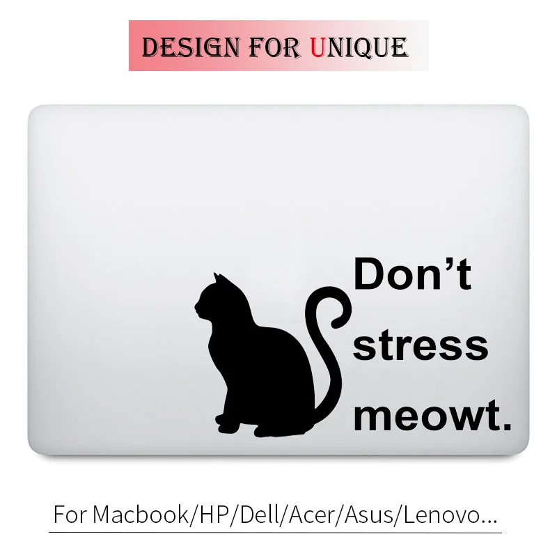 Funny Black Cat Quote Decal Laptop Sticker For Apple Macbook Pro Air ...