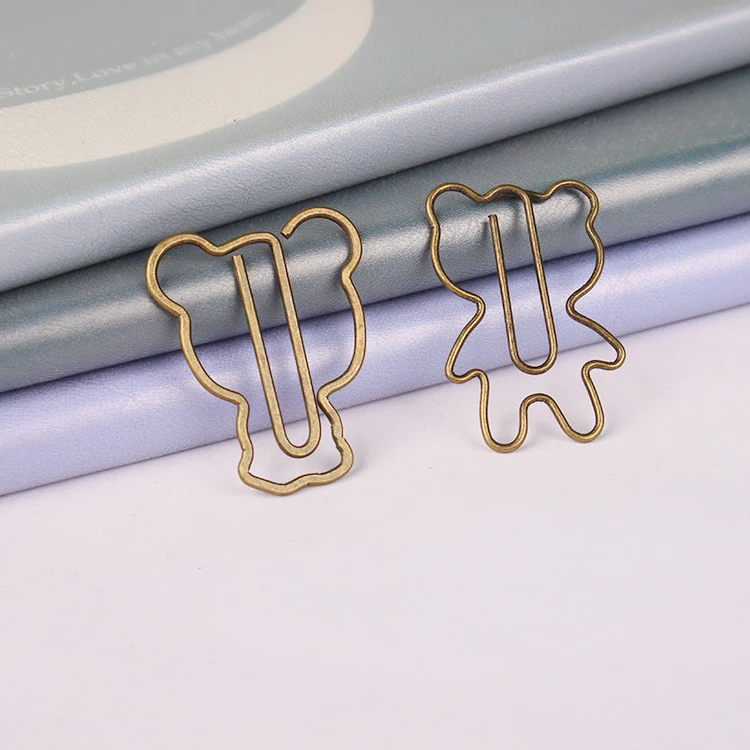 Bronze Bear Paper clips Needle Animal Cartoon Cute Diy Acceptance ...