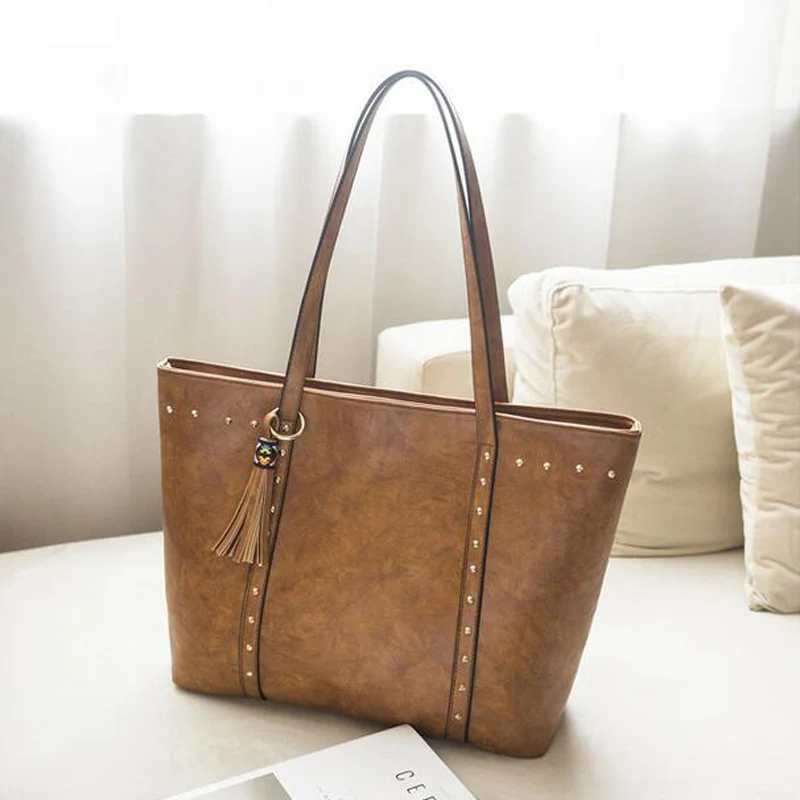 Faux Leather Tote Bags With Zipper | semashow.com