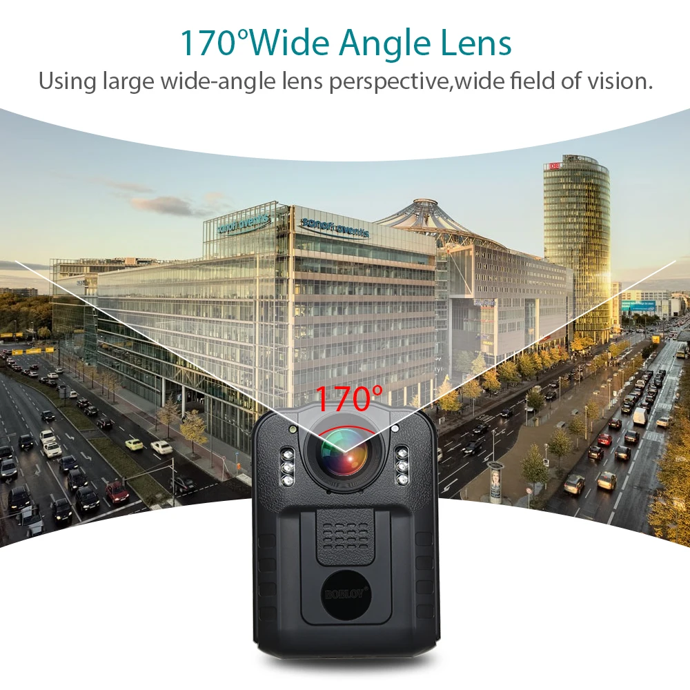 BOBLOV WN9 HD 1296P Novatek 96650 IR Night Vision Body Worn Camera 170 ...