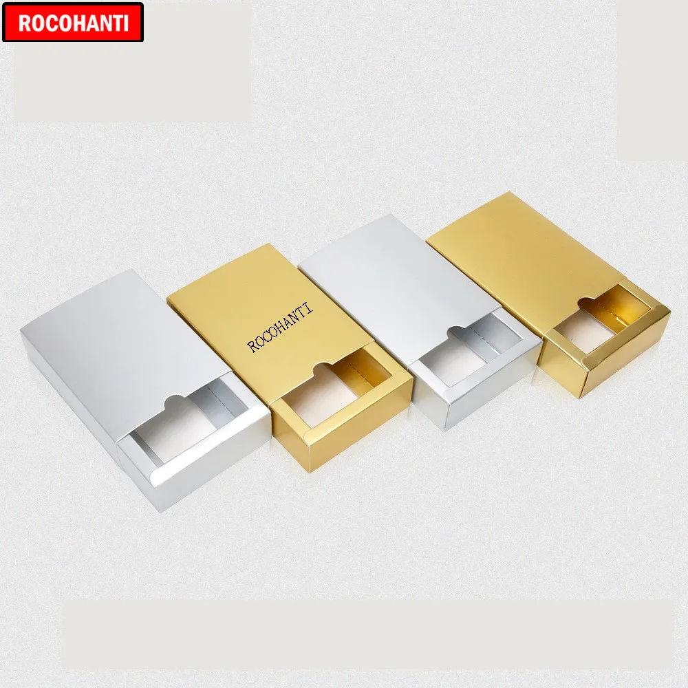 50X Custom logo Printed Matte Gold and silver color cardboard paper box ...