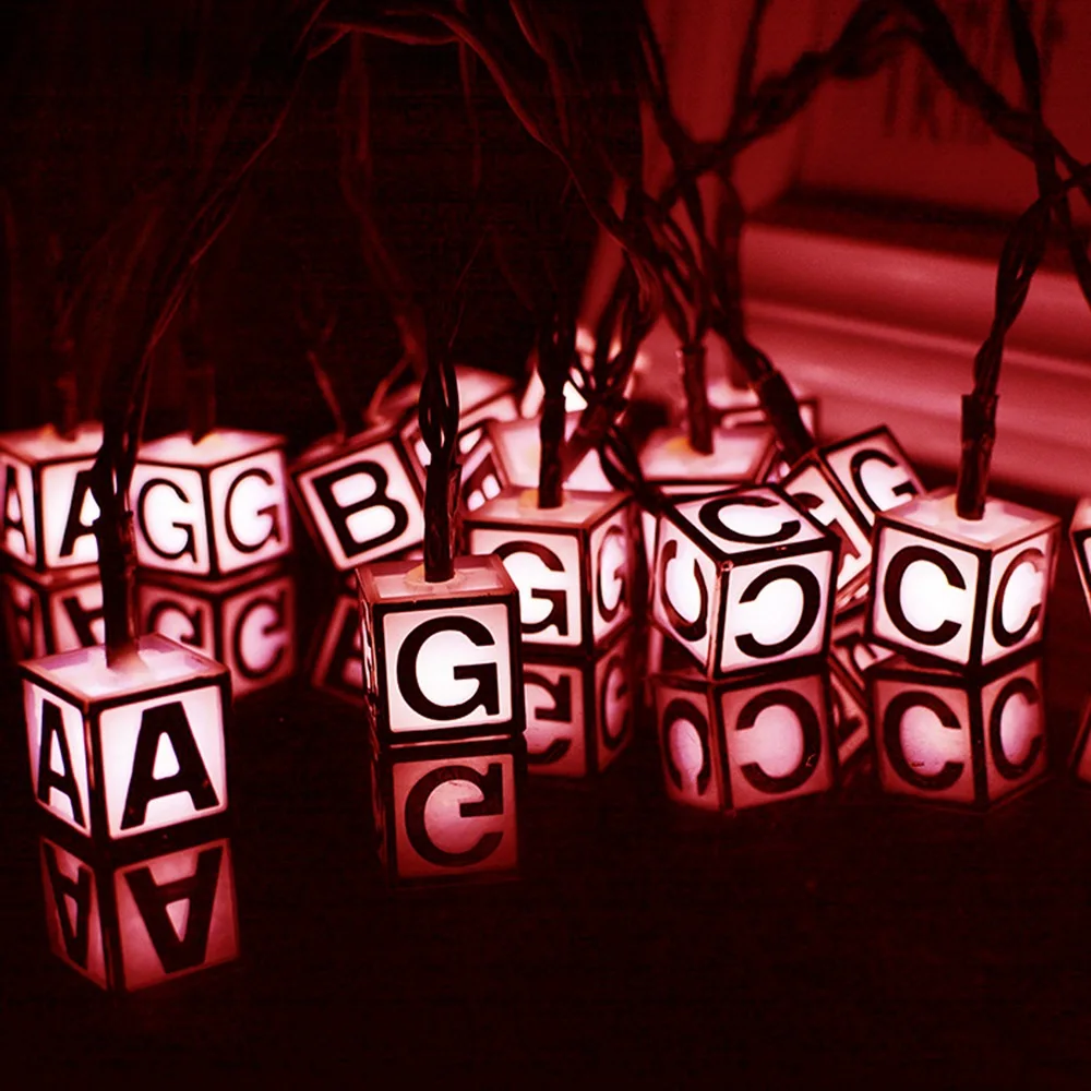 Decorative LED Solar Panel Letters String Lights Outdoor Garden ...
