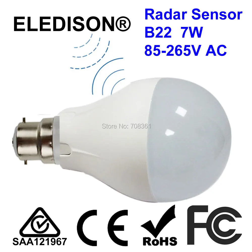Motion Sensor B22 Led Globe Night Light 7w Bayonet Base Microwave Radar ...