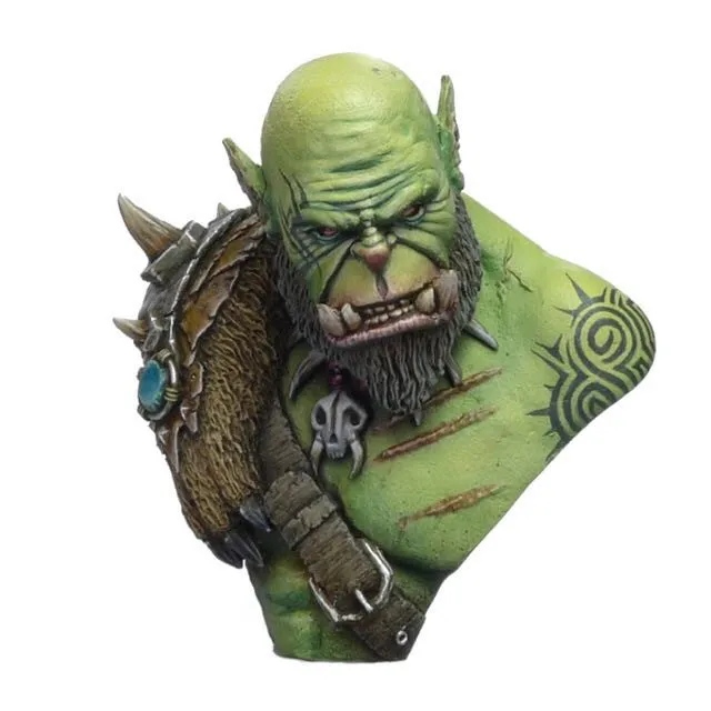 1/10 Scale Resin Bust Green Orc Unpainted Figure Model Kit Free ...