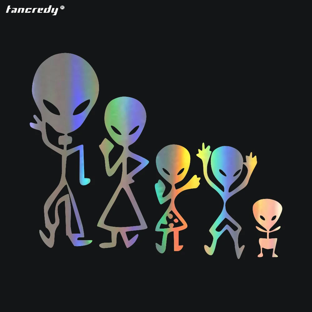 Tancredy 18*14.5CM Cartoon Alien Family Fashion Creative Cartoon Car ...