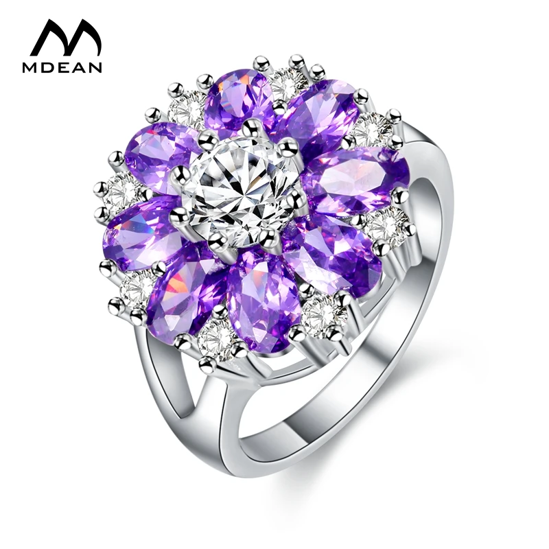 Anillos de Compromiso de boda MDEA Color oro blanco para mujeres ...