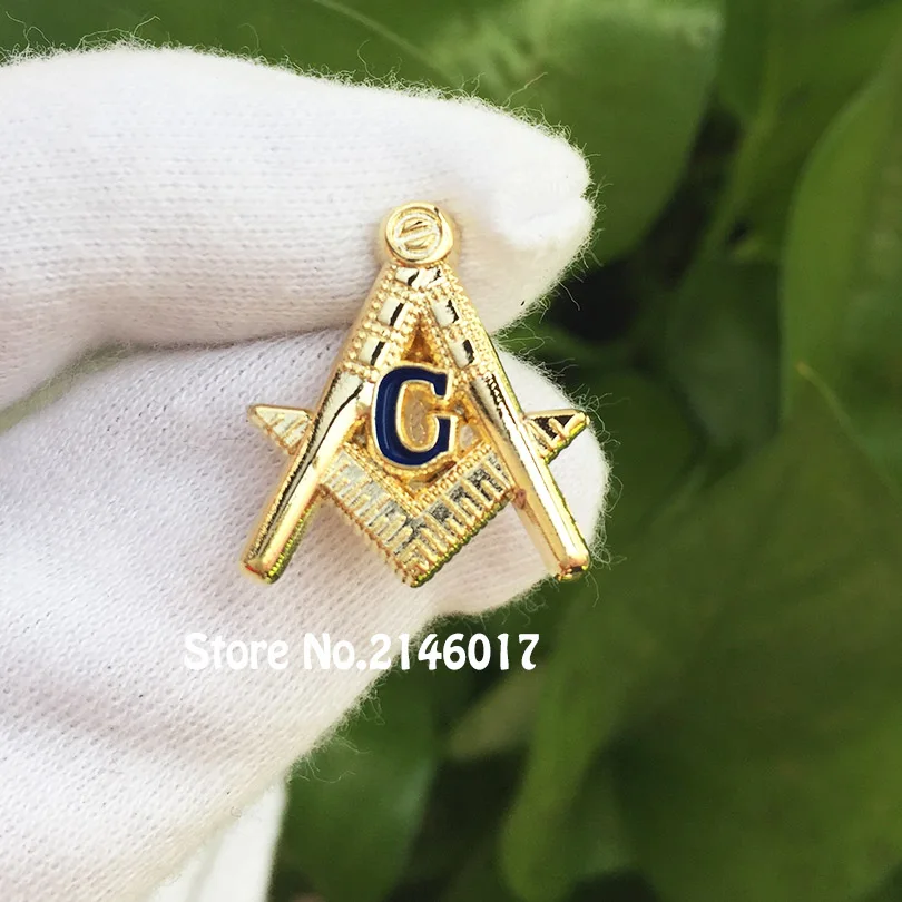 10pcs Square Compass Lapel Pin Metal Craft Masonic Free Masons Enamel ...