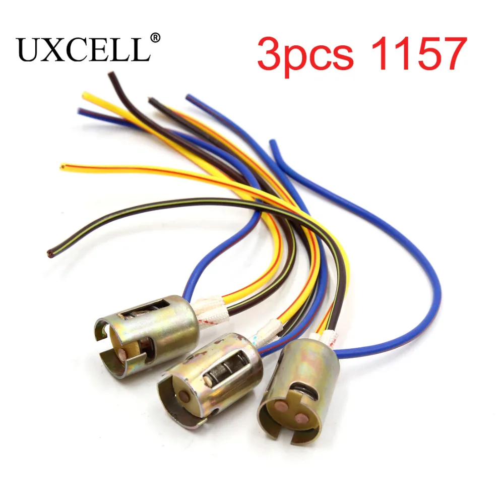 UXCELL 1157 LED 오토바이 브레이크 정지 라이트, 연장 와이어 소켓 홀더 커넥터, 3 개|베이스| - AliExpress