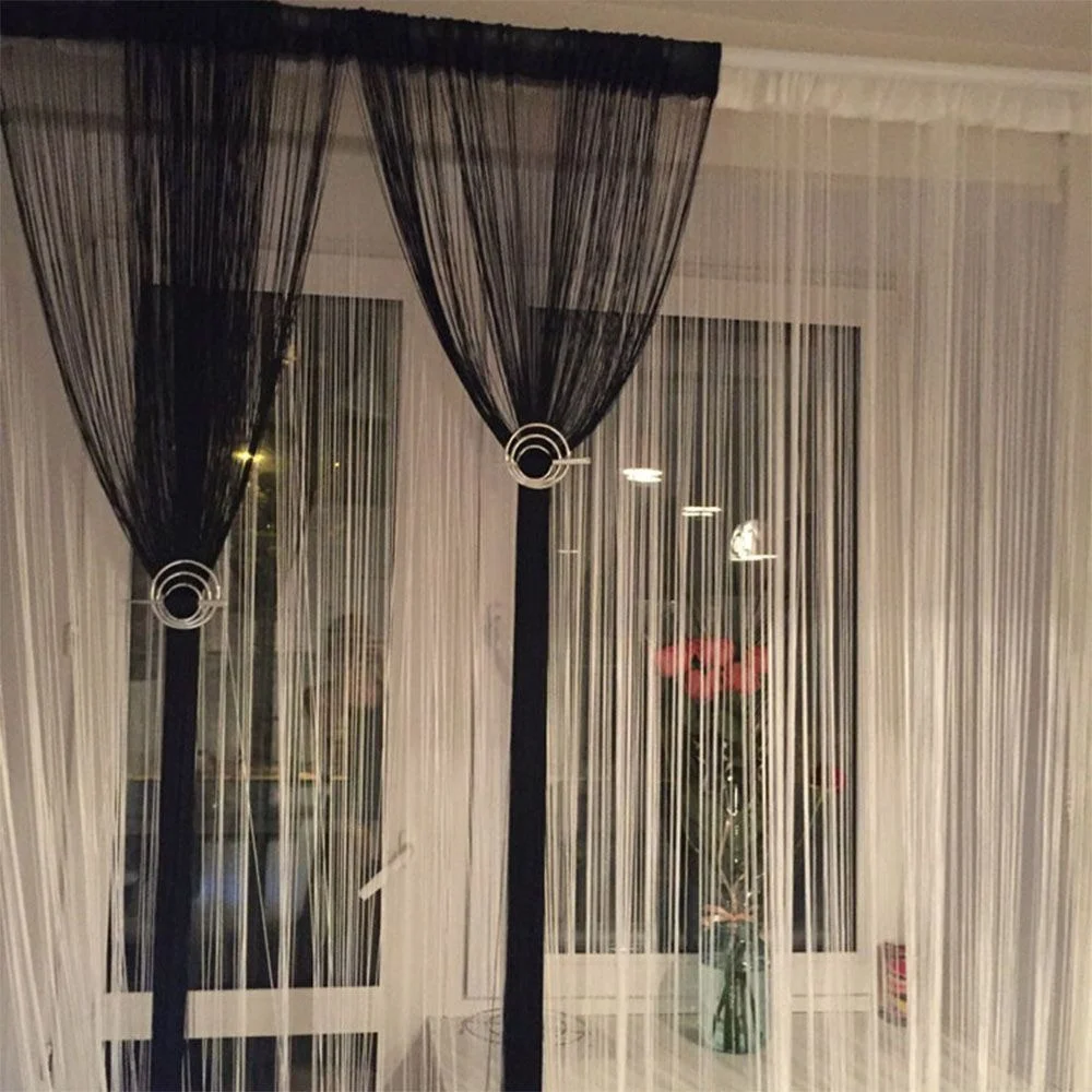 1-2m-Shiny-Silk-Tassel-String-Curtain-Door-Window-Living-Room-Divider ...