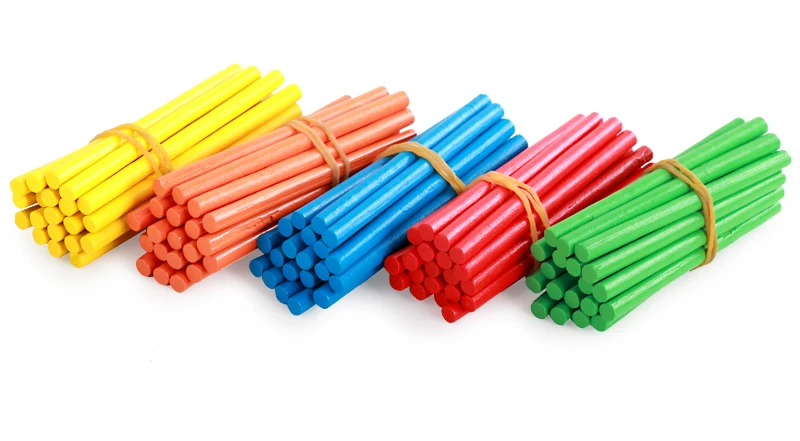 Colorful Bamboo Counting Sticks Clock Toy Mathematics Montessori ...