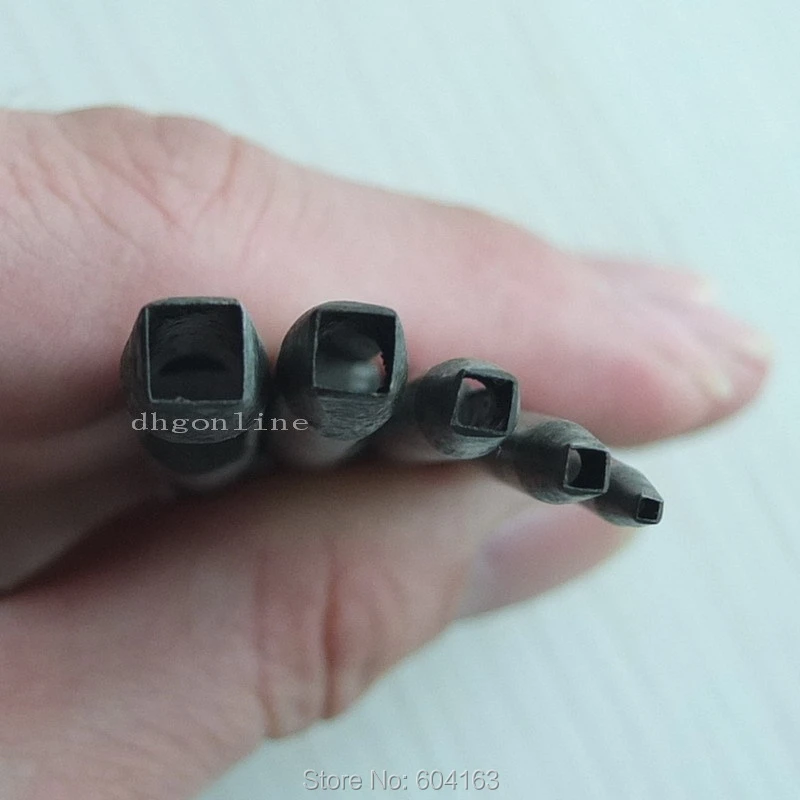 Hollow Hole Square Punch 1mm 2mm 3mm 4mm 5mm Cutter Steel Tool Leather ...