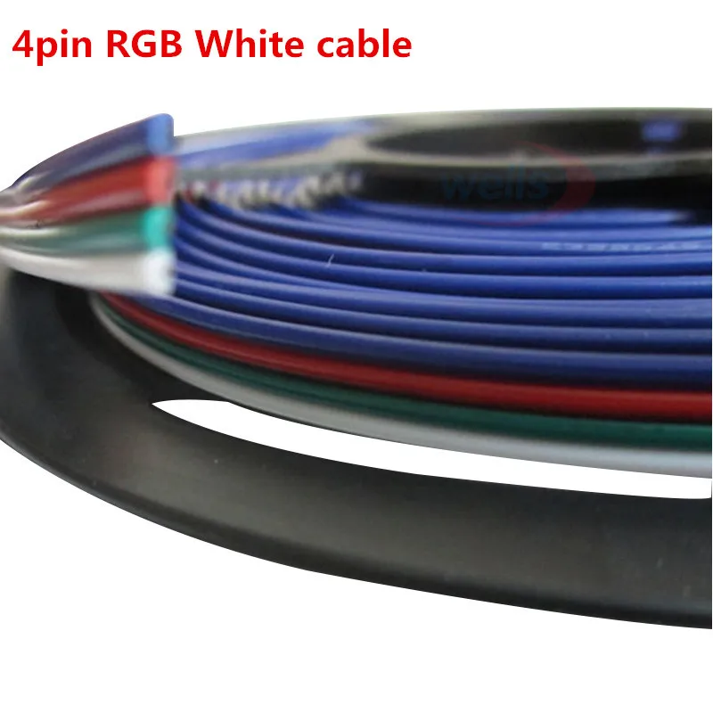 4pin RVB blanc - 50m - Câble Sans Fil Led,De Longueur, 22 Awg, 5050 ...