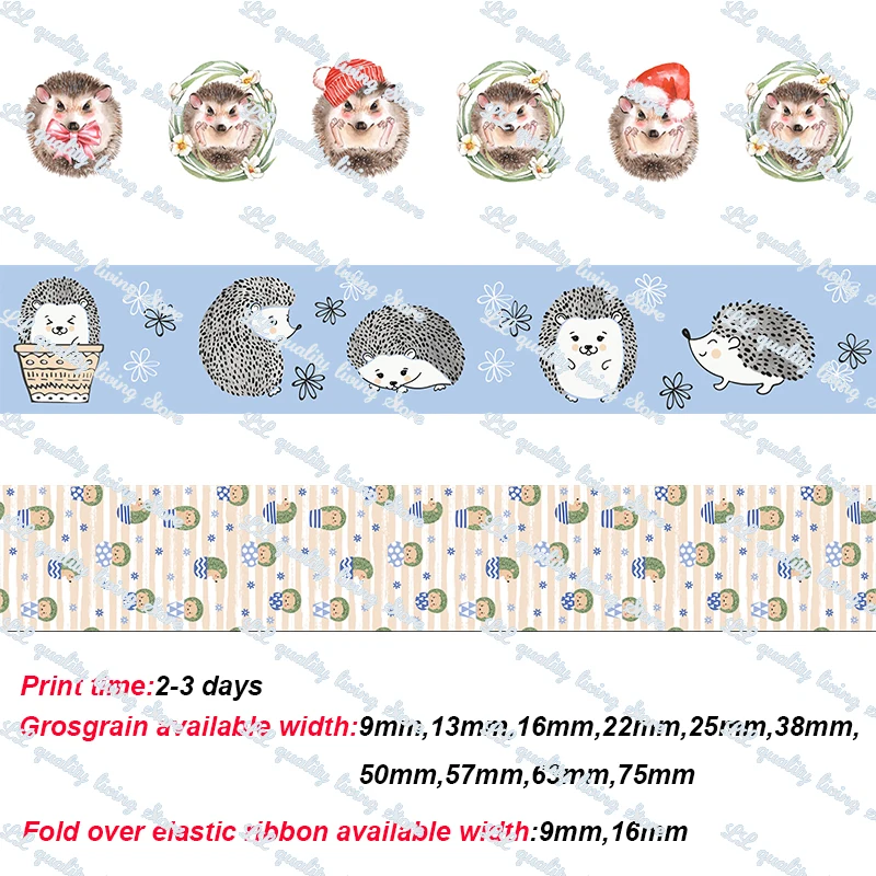 Lovely-Hedgehog-printed-Grosgrain-Ribbon-DIY-accessories-printed-ribbon ...