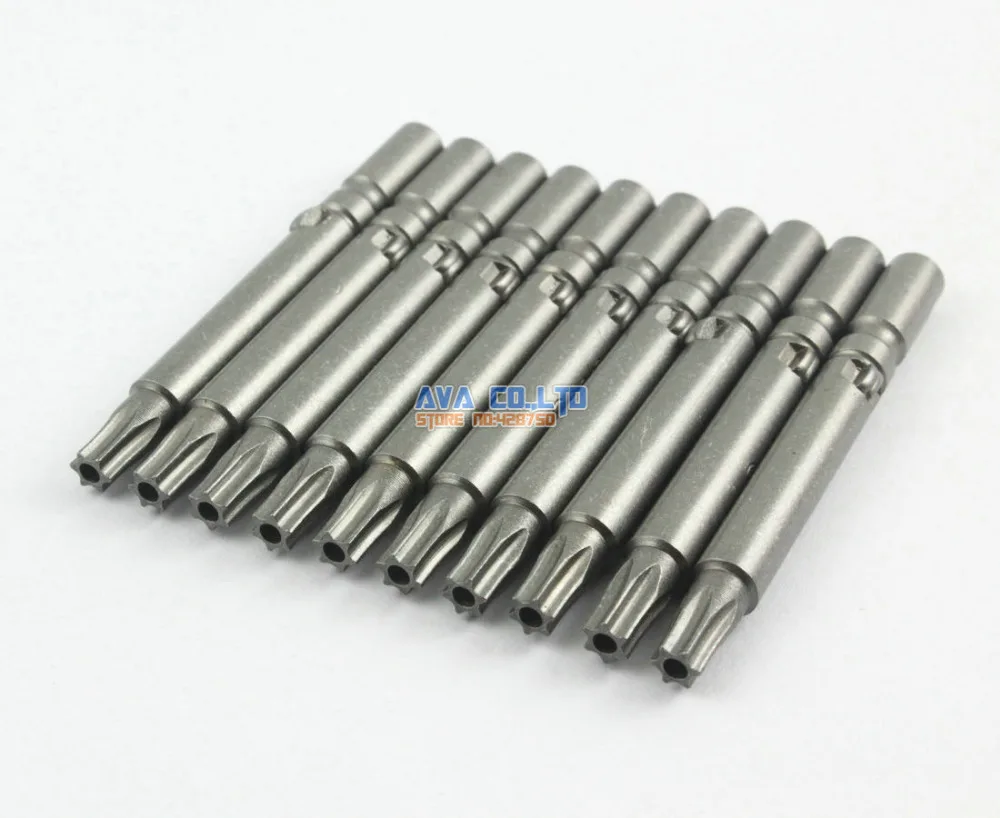 10 Pieces Torx Screwdriver Bit S2 Steel 6mm Round Shank 60mm Long T25 ...
