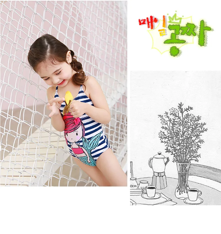 Цельный купальник для маленьких девочек; купальный костюм в синюю ...