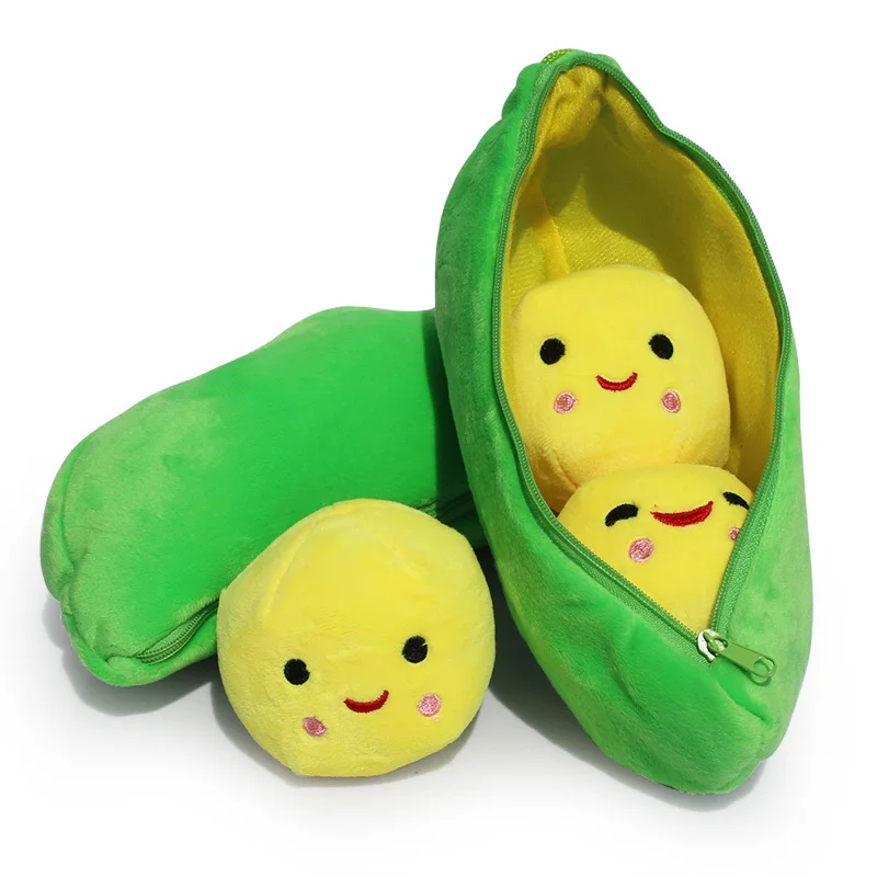 Retail 9''22cm Super Cute Little Peas Stuffed Plush Dolls 3 Peas in a ...