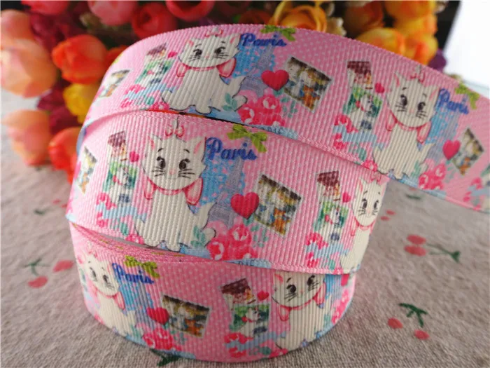 16041985, new arrival 1'' 25mm 10 yards cat printed grosgrain ribbons cartoon ribbon handmade ...