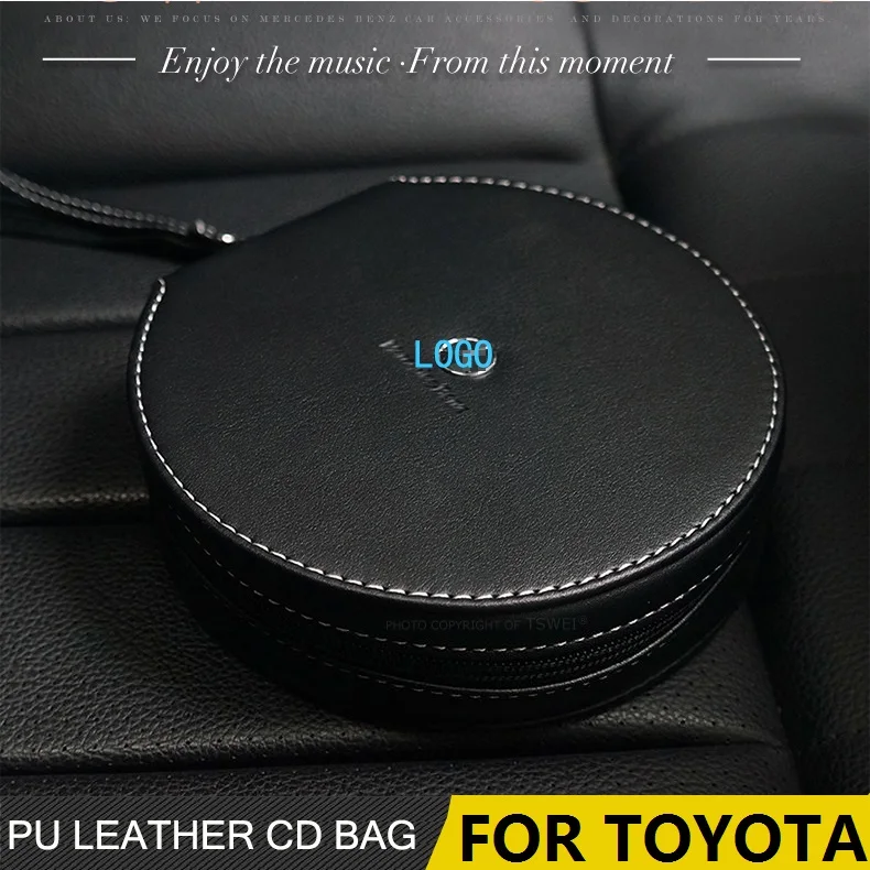 Car Auto PU leather CD Cover Bag Cases Storage Holder Box For Toyota ...