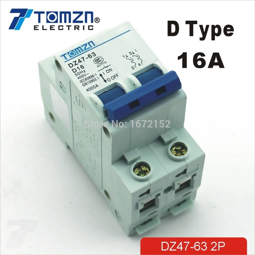 2p 16a D Type 240v/415v 50hz/60hz Circuit Breaker Mcb Safety Breaker ...