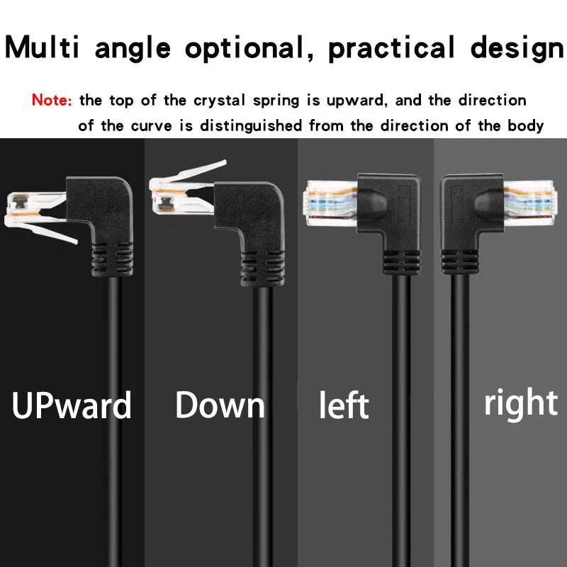 RJ45 cable 24awg 586B CAT6 UTP side angled L shape rj45 patch cord l ...